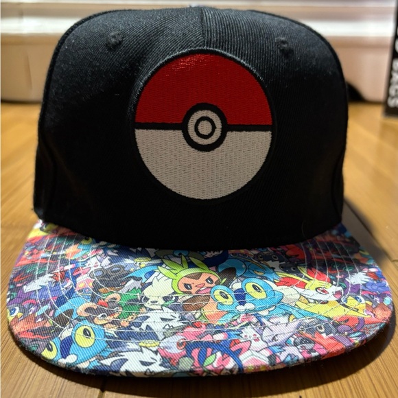 Pokemon | Accessories | Pokemon Black And Red Snapback Hat | Poshmark